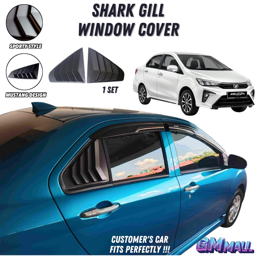 PERODUA BEZZA MUSTANG Shark Gill Rear Window Louver Cover Tingkap ...
