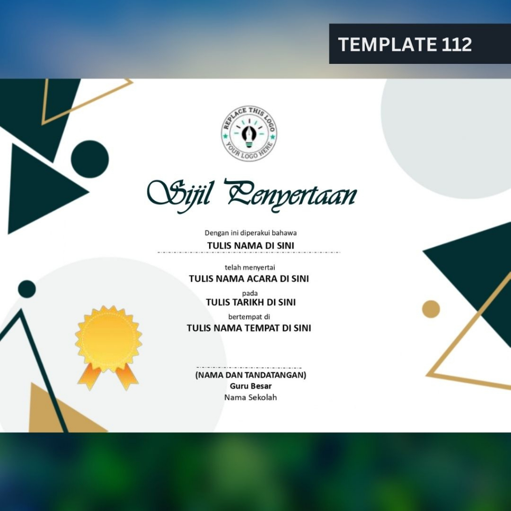 [Powerpoint] Template Sijil Certificate Template Editable Powerpoint ...