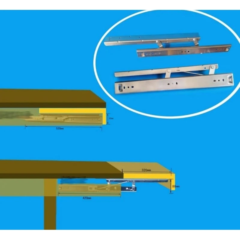 Table slide lifting rail hinge, telescopic folding dining table bracket ...