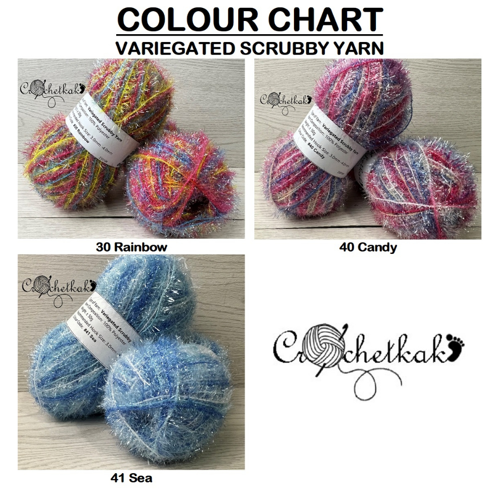 [Ready to Ship] Variegated Scrubby Yarn / Dish Yarn / Scrubber Yarn, ± ...