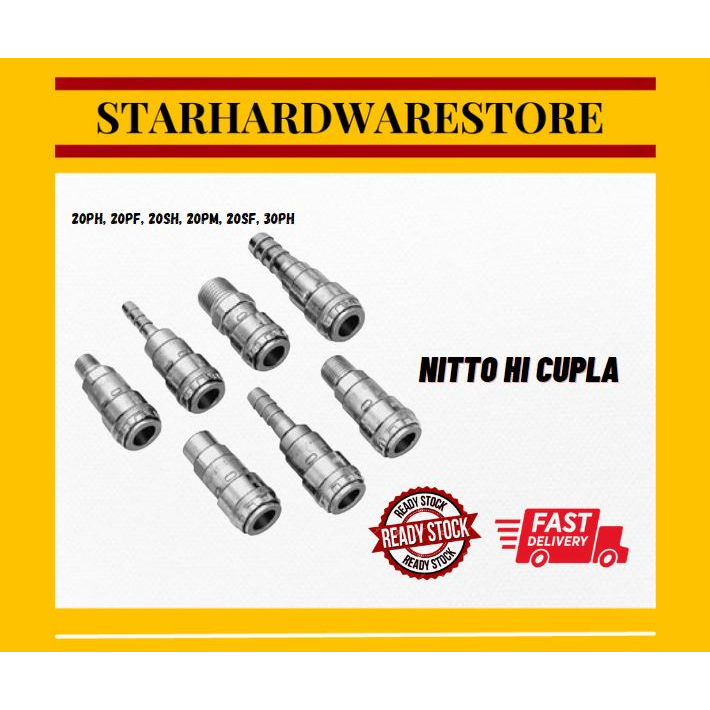 🌟READY STOCK🌟 Nitto Kohki Hi Cupla Air Coupling for Air Compressor, Air Coupler Socket and Plug ...