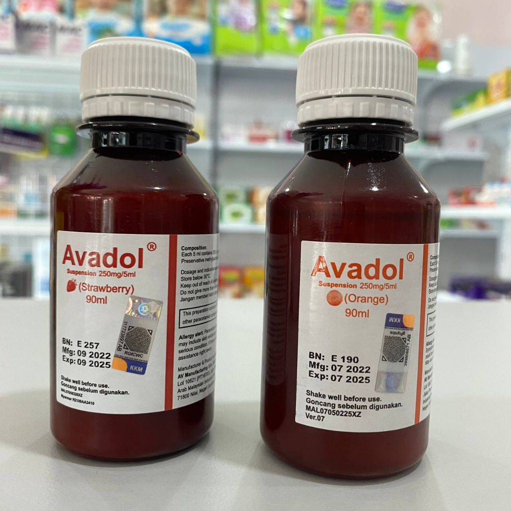 ( FREE GIFT) Avadol Suspension 250mg/5ml Syrup Paracetamol (Strawberry ...