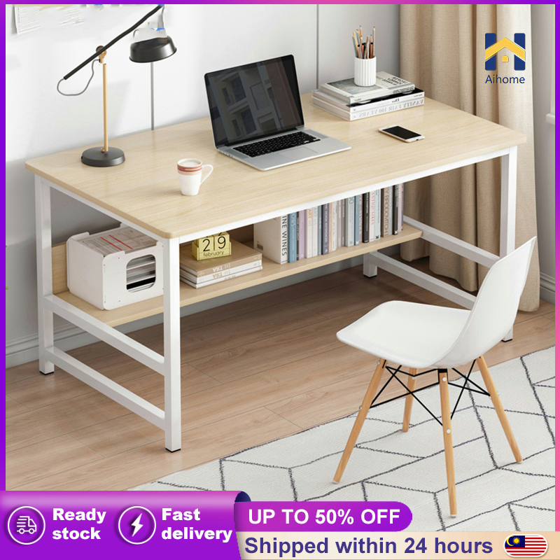 🔥AH 120CM Meja Laptop Study table Computer Table modern writing living ...