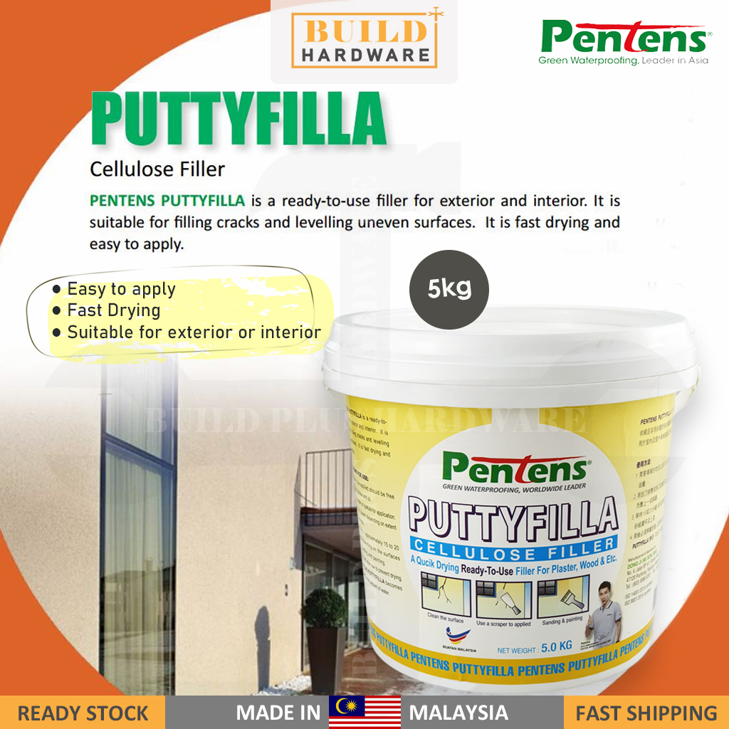 PENTENS Puttyfilla Cellulose Filler 5kg | Putty Filla Level Crack ...