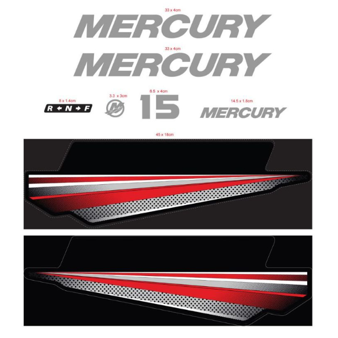 TOP COWLING STICKER ENGINE MERCURY 15 HP | Shopee Malaysia