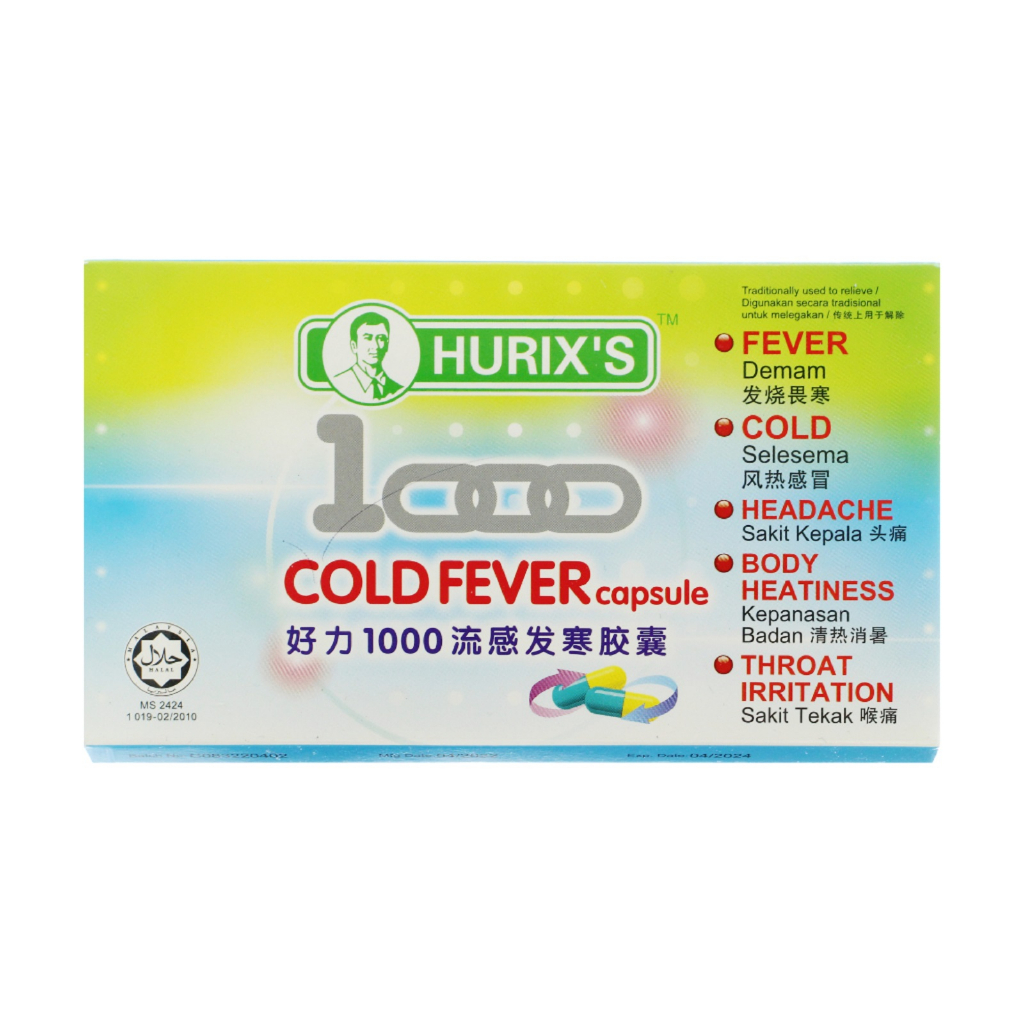 Hurix's 1000 Cold Fever Capsule (12's) | Shopee Malaysia