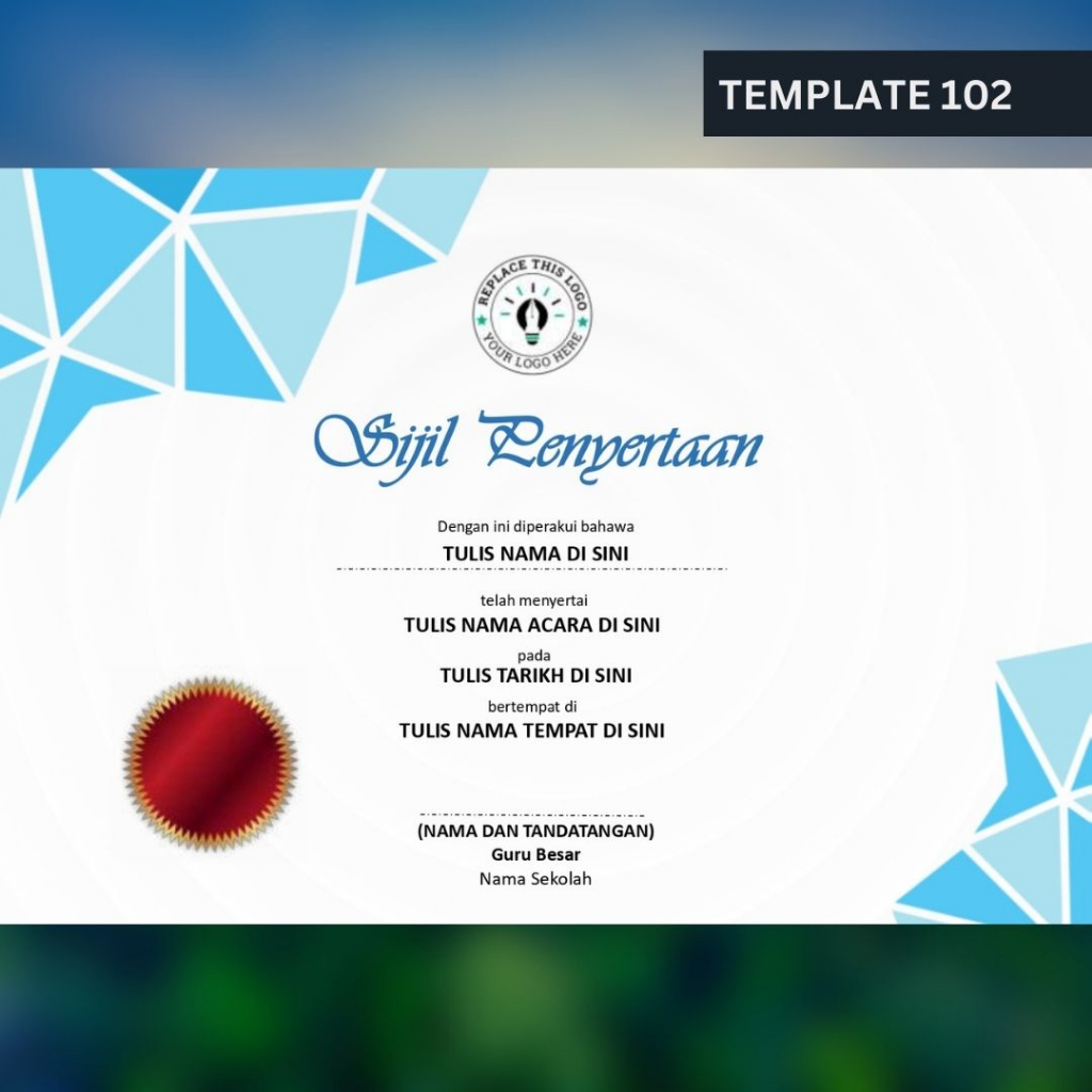 [Powerpoint] Template Sijil Certificate Template Editable Powerpoint ...