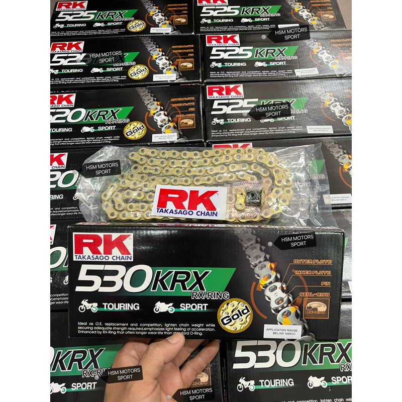 RK KRX KLO GS X-Ring O-RING CHAIN GOLD 520/525/530/428 /120-130 122-132 ...