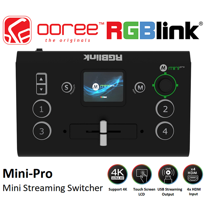 RGBLINK MINI PRO MINI STREAMING SWITCHER WITH 4K HDMI HD INPUT, SUPPORT ...