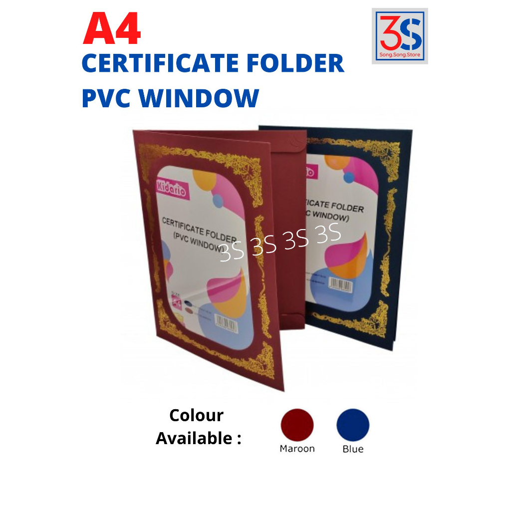 A4 CERTIFICATE FOLDER ( PVC COVER WINDOW) / KAD SIJIL A4 / SIJIL FILE A4 / BUKU SIJIL COVER ...