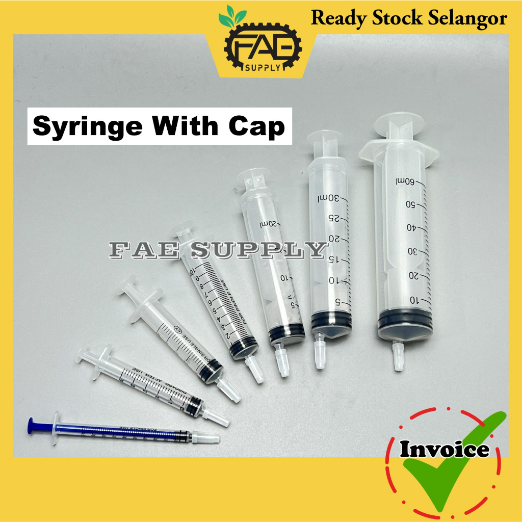 Syringe Luer Slip With Cap 1 3 5 10 20 30 50 60 ml cc individual pack sterilized feeding syringe ...