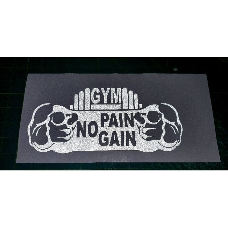 GYM STICKER NO PAIN NO GAIN. STICKER CERMIN, SESUAI ATAS JENIS YANG ...