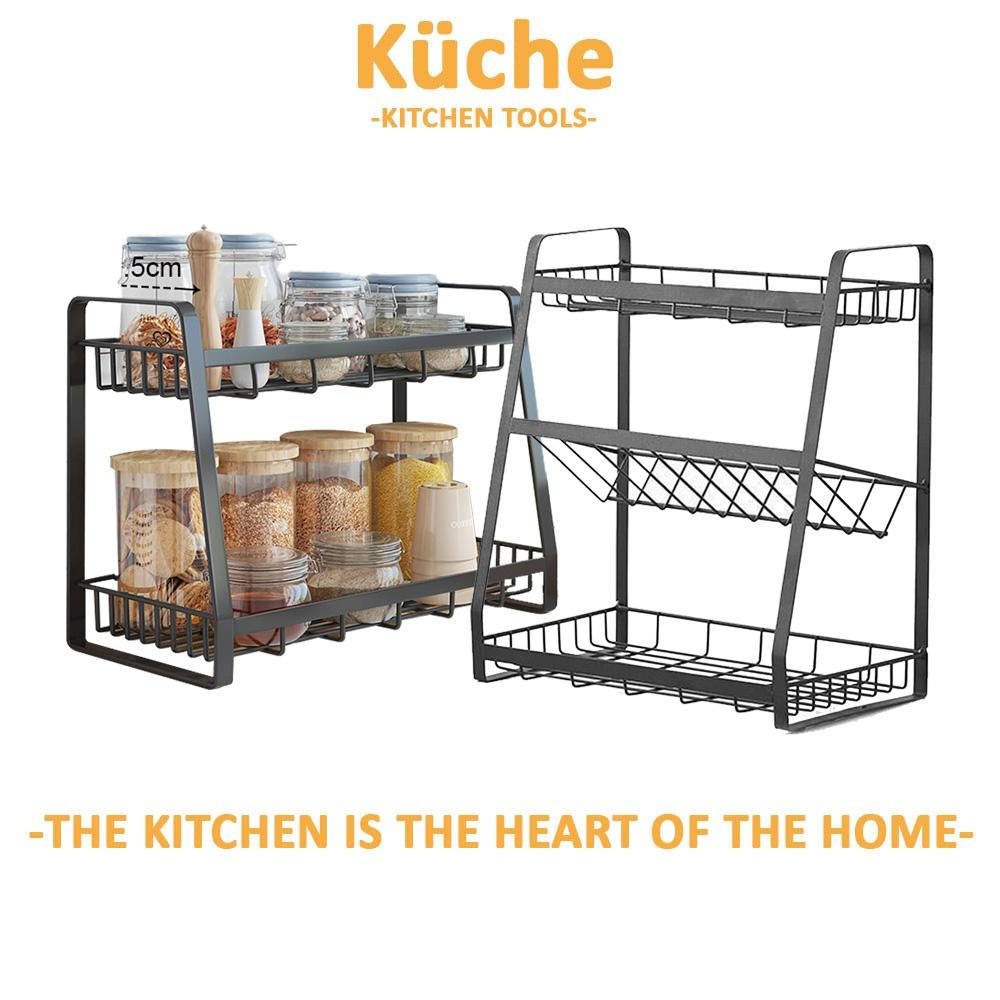 KUCHE Kitchen Spice Rack Stainless Steel Seasoning Bottle Rack Kitchen ...