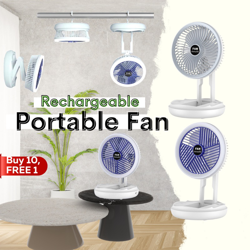 (RECHARGEABLE) Portable Fan / Mini Fan / Fan With Light / Rechargeable ...