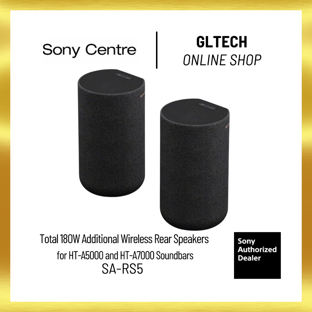 Sony [SA-RS5] Total 180W Additional Wireless Rear Speakers with Built-in Battery for HT-A7000 ...