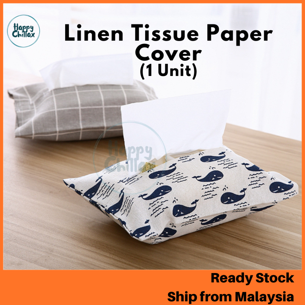 Linen Tissue Paper Storage Box Cover Napkin Holder | Shopee Malaysia