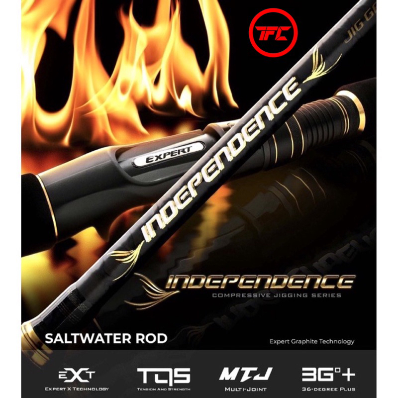 Expert Graphite Independence Light Jig Spinning & Casting Jigging Rod ...