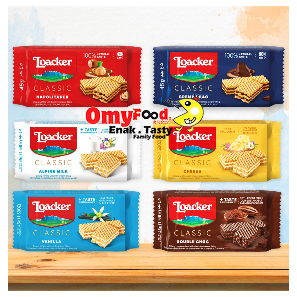 45g 1pcs Loacker Wafer [Napolitaner / Cremkakao / Alpine Milk / Cheese ...