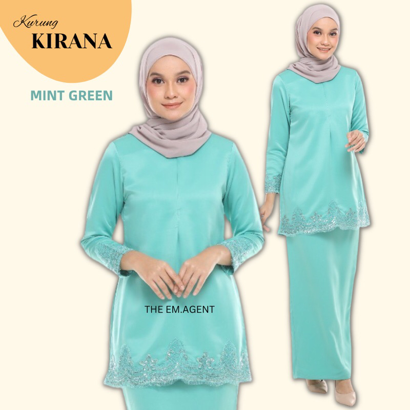 BAJU RAYA 2023 KURUNG MODEN LACE MINT GREEN SEDONDON FAMILY NIKAH ...