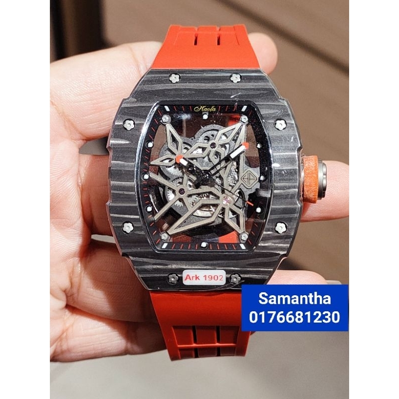 HAOFA SKELETON CARBON FIBER AUTOMATIC WATCH 1902-BLK | Shopee Malaysia