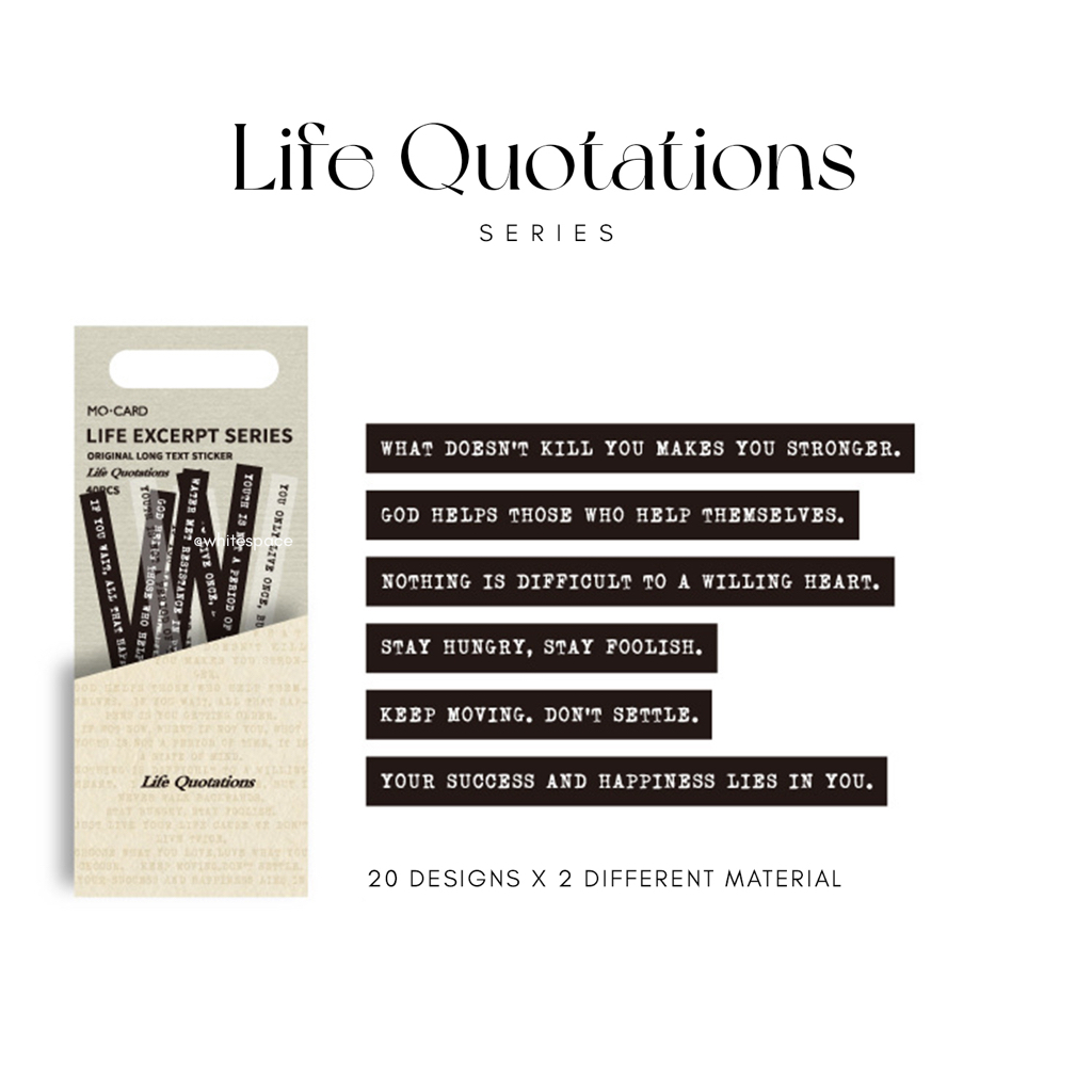 Whitespace 40pc Aesthetic Minimalist Quote Sticker English Sentences ...