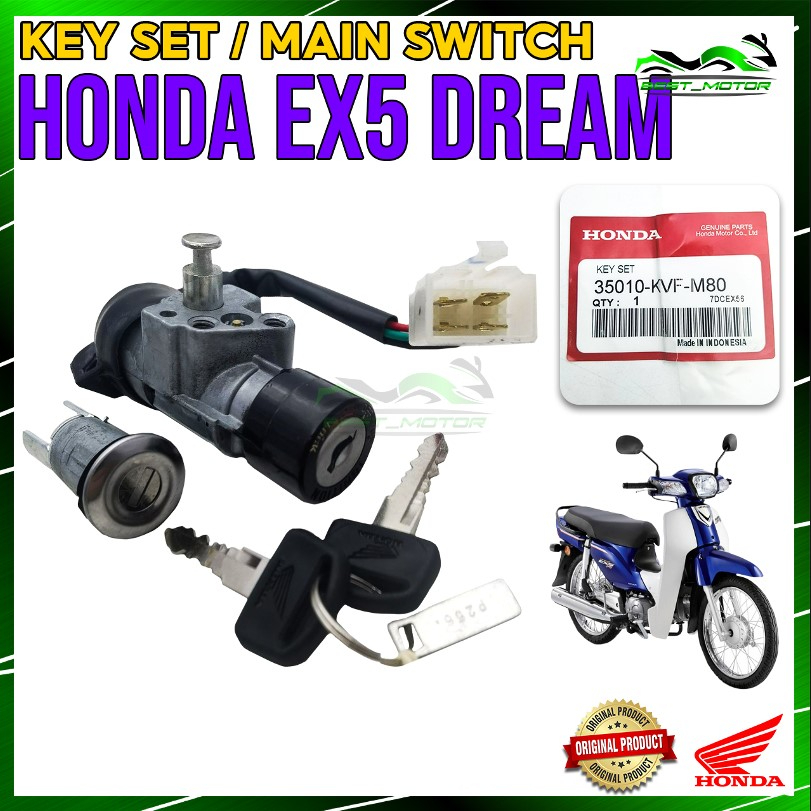 100% ORIGINAL HONDA EX5 DREAM DREAM 2 DREAN NEW MAIN SWITCH KEY SET ...