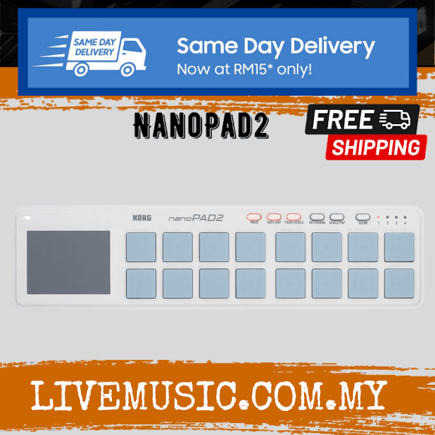 Korg nanoPAD2 Midi USB Controller, White (Nano Pad 2/NanoPad 2/NanoPAD-2) | Shopee Malaysia