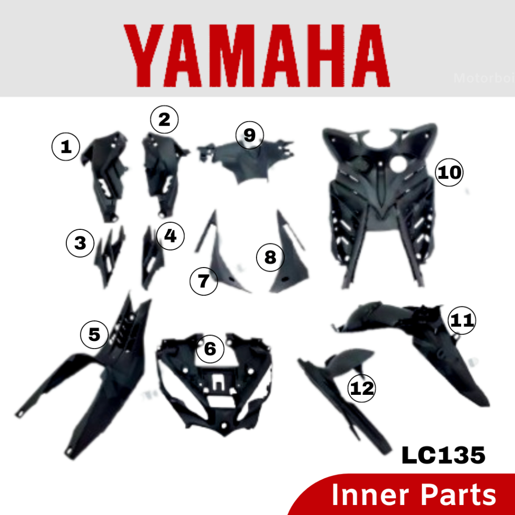 YAMAHA LC135 Full Set Inner V2 V3 V4 V5 V6 V7 clutch 5 speed 5s Non Color Body Parts Cover LC ...