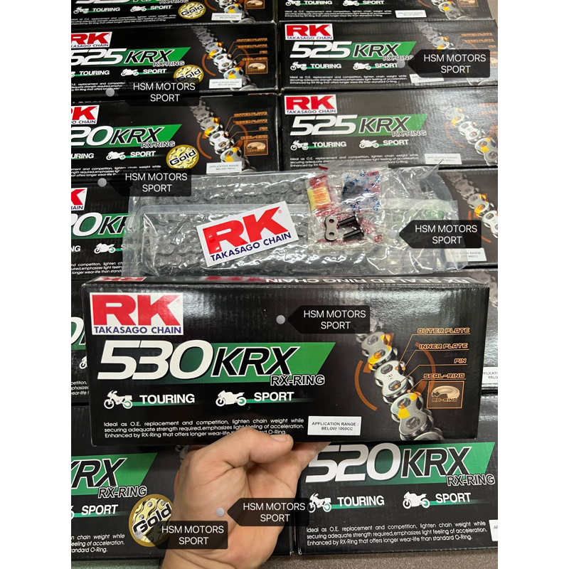 RK KRX KLO GS X-Ring O-RING CHAIN GOLD 520/525/530/428 /120-130 122-132 ...