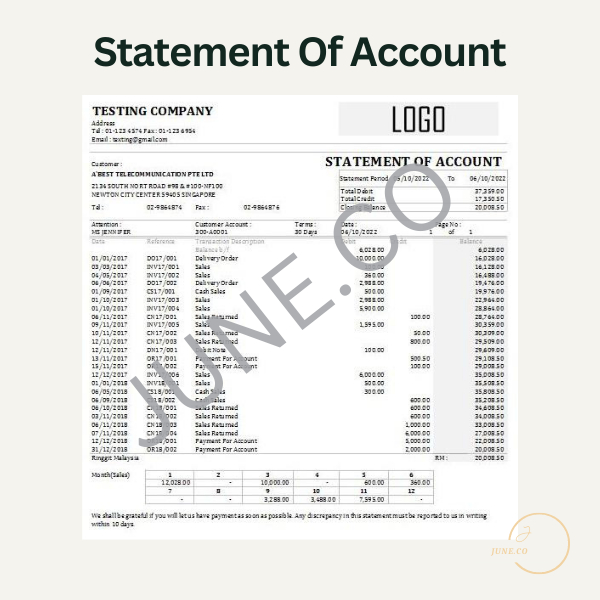 STATEMENT OF ACCOUNT TEMPLATE PENYATA AKAUN 账户报表 | Shopee Malaysia
