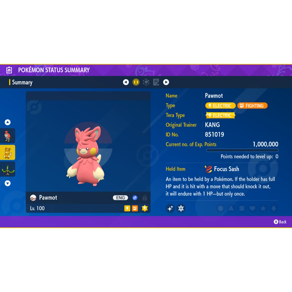 Pokemon Scarlet & Violet - 6IV Shiny Pawmot [Ranked Battle Best Build ...