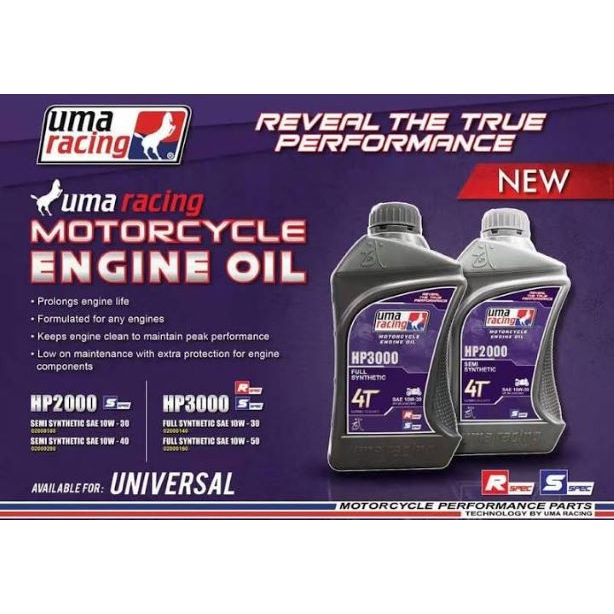 UMA RACING MOTORCYCLE ENGINE OIL 4T FULL SYNTHETIC/SEMI SYNTHETIC ...