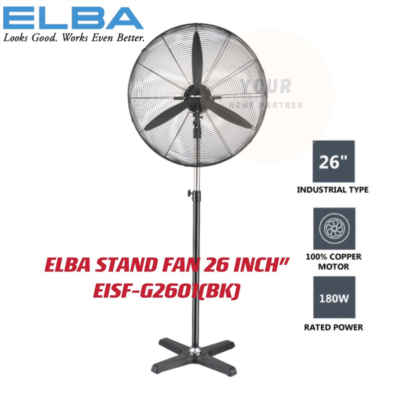 Elba Industrial Stand Fan EISF-G2601(BK) 26 Inch | Shopee Malaysia