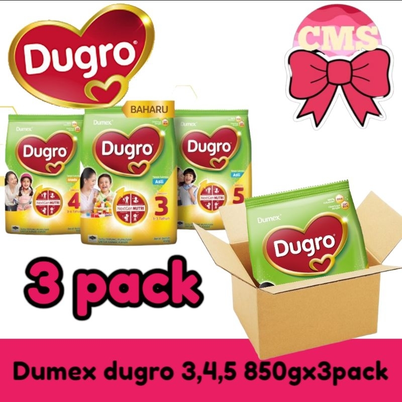 DUMEX DUGRO 3, 4, 5 850g X 3 | Shopee Malaysia
