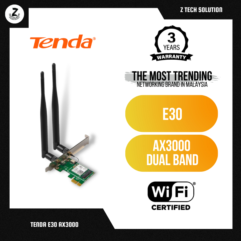 Tenda E30 AX3000 Wi-Fi 6 Bluetooth 5.0 PCIe Wireless Adapter | Shopee ...