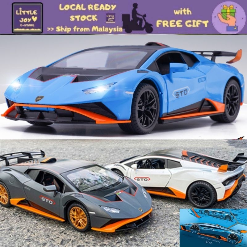 🇲🇾LJS1 1:32/1:24 Lamborghini Huracan STO Trofeo Evo Sport car Diecast ...