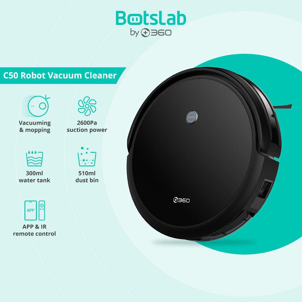 Botslab By 360 C50 Robot Vacuum Cleaner with Mop Smart IR Remote ...