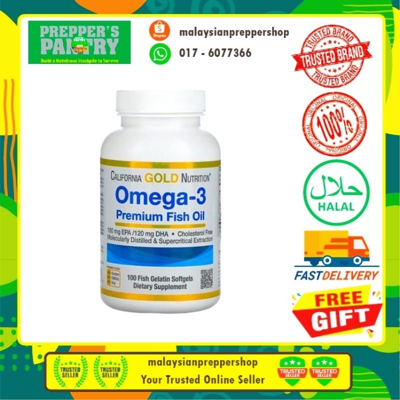 READYSTOCK. Omega-3, Premium Fish Oil, 100 Fish Gelatinn Softgels. | Shopee Malaysia
