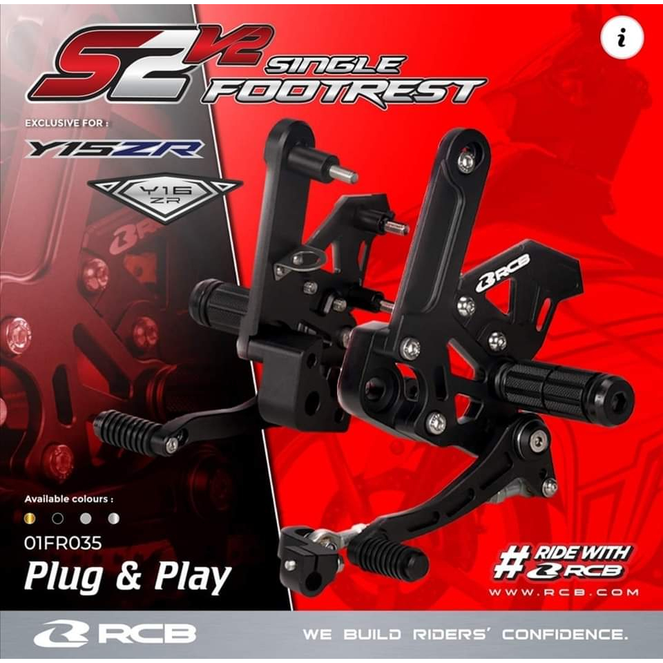 RCB S2-V2 Single Racing Footrest YAMAHA Y15ZR Y16ZR Sprocket Cover Y15 ...