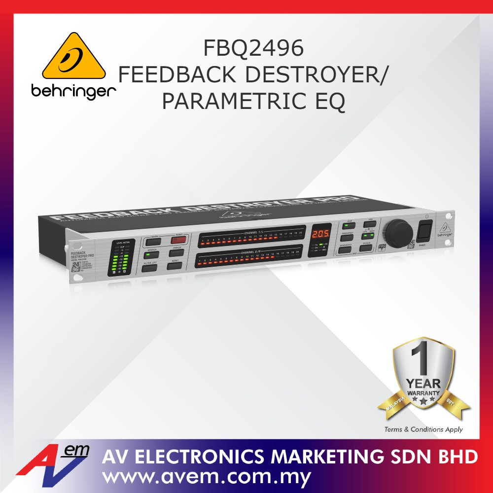 BEHRINGER FEEDBACK DESTROYER PRO FBQ2496 Automatic and Ultra-Fast Feedback Destroyer/Parametric ...