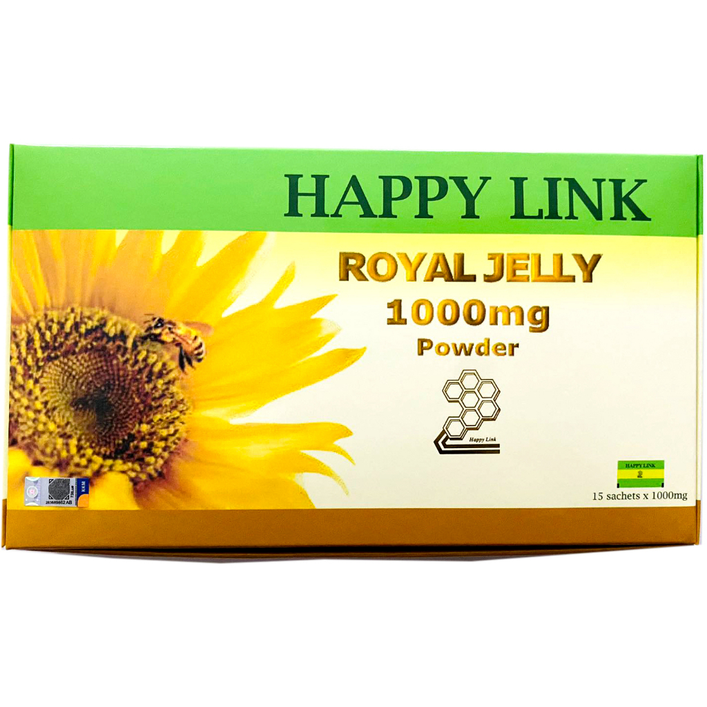 Happy Link Royal Jelly 1000mg Powder (1000mg x 15 sachets) | Shopee ...