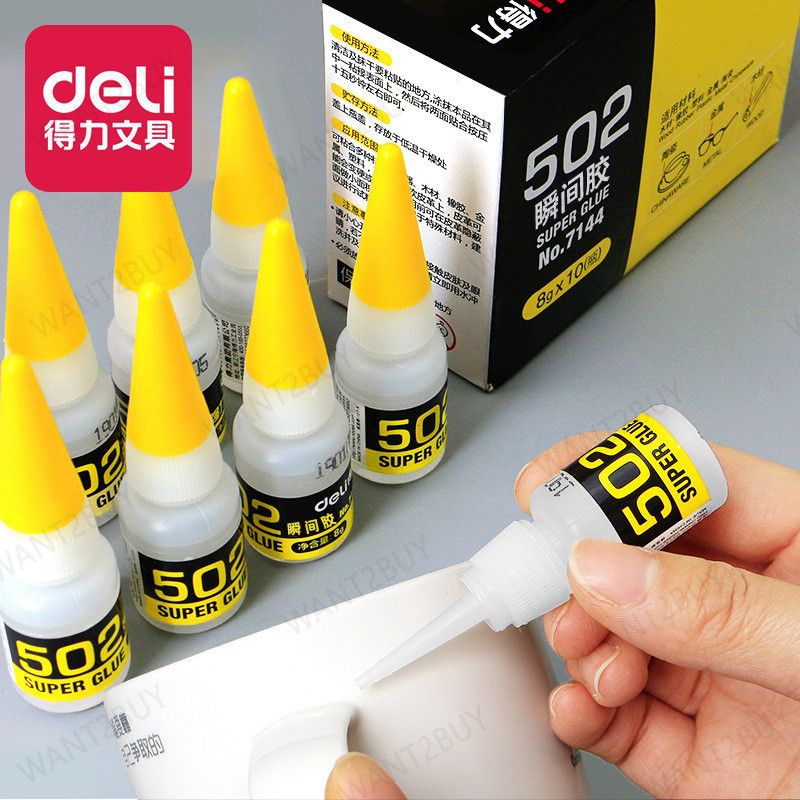 🇲🇾 🏆 Deli 7144 502 8g Strong Super Glue Fast Dry Metal Plastic Ceramic ...