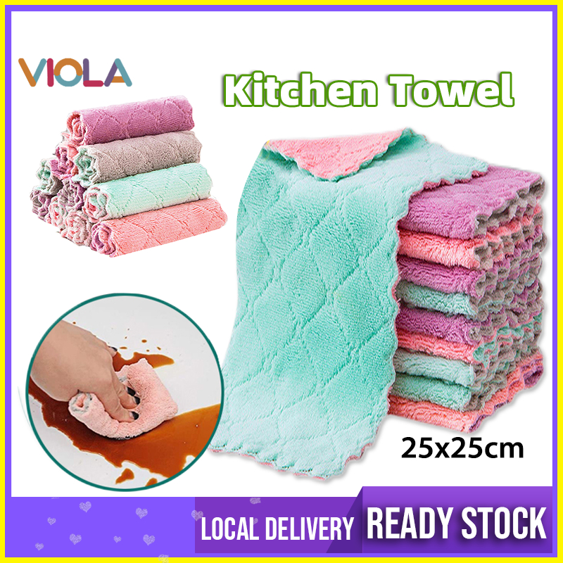 Absorbent Cloth Kitchen Towel Microfiber Kitchen Cloth Kain Lap Dapur ...