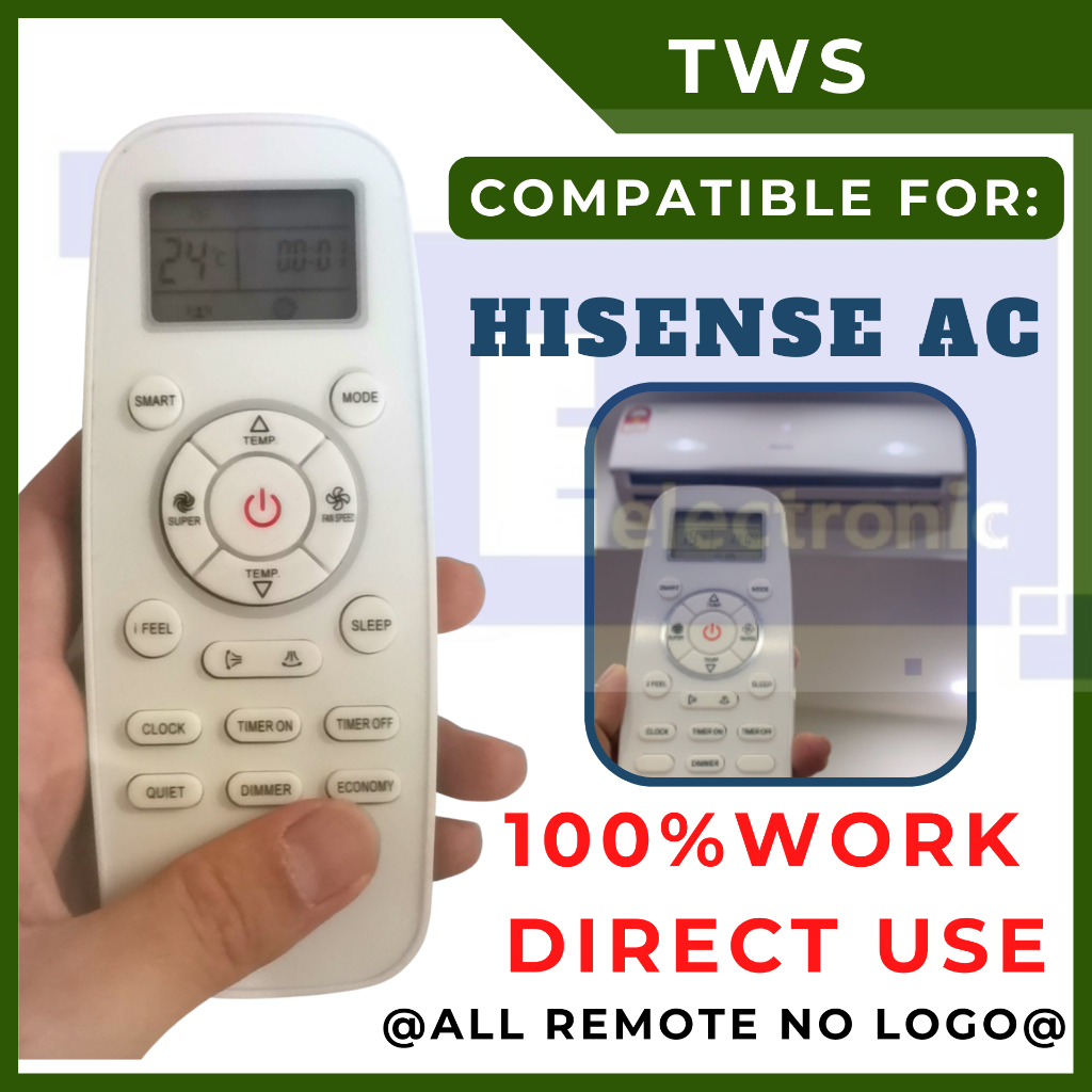 TWS Universal Air cond Remote 2022(For Hisense DG11L1-03,DG11L1-01 ...