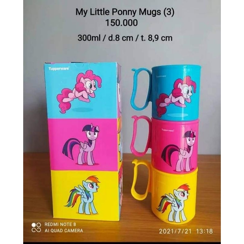 [TUPPERWARE] My Little Pony Mugs set 300ml (3pcs) with box Cawan kanak ...