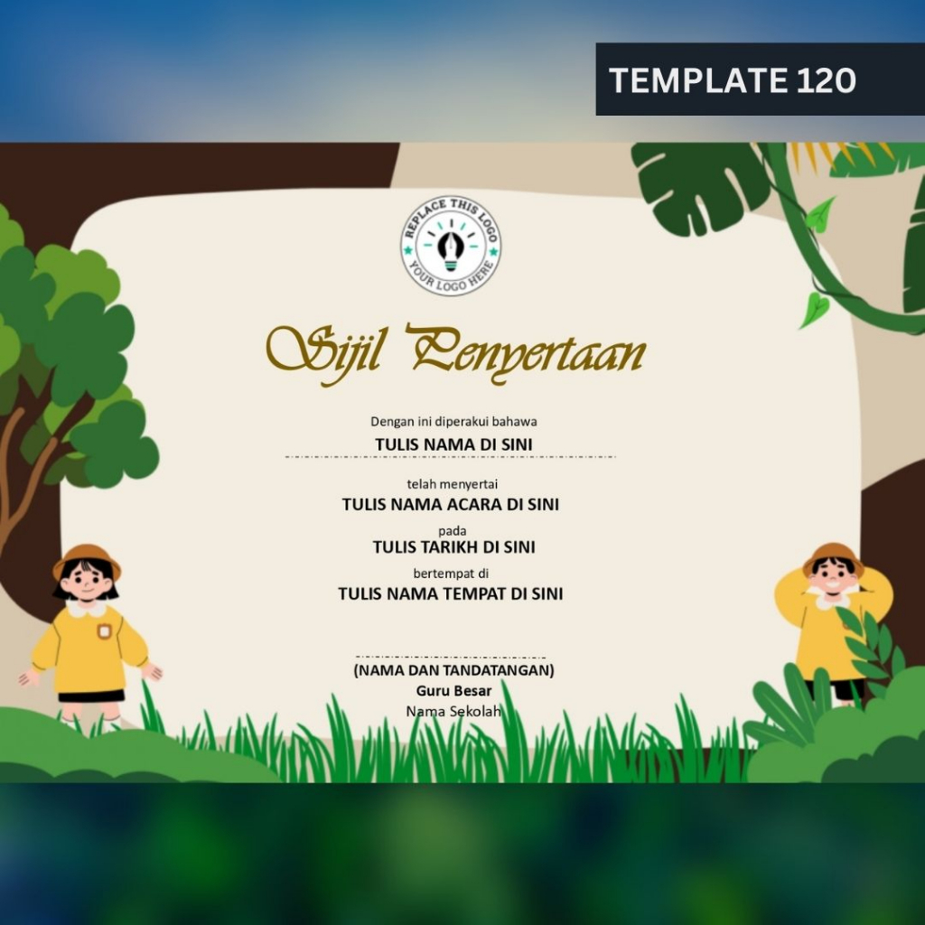 [Powerpoint] Template Sijil Certificate Template Editable Powerpoint ...