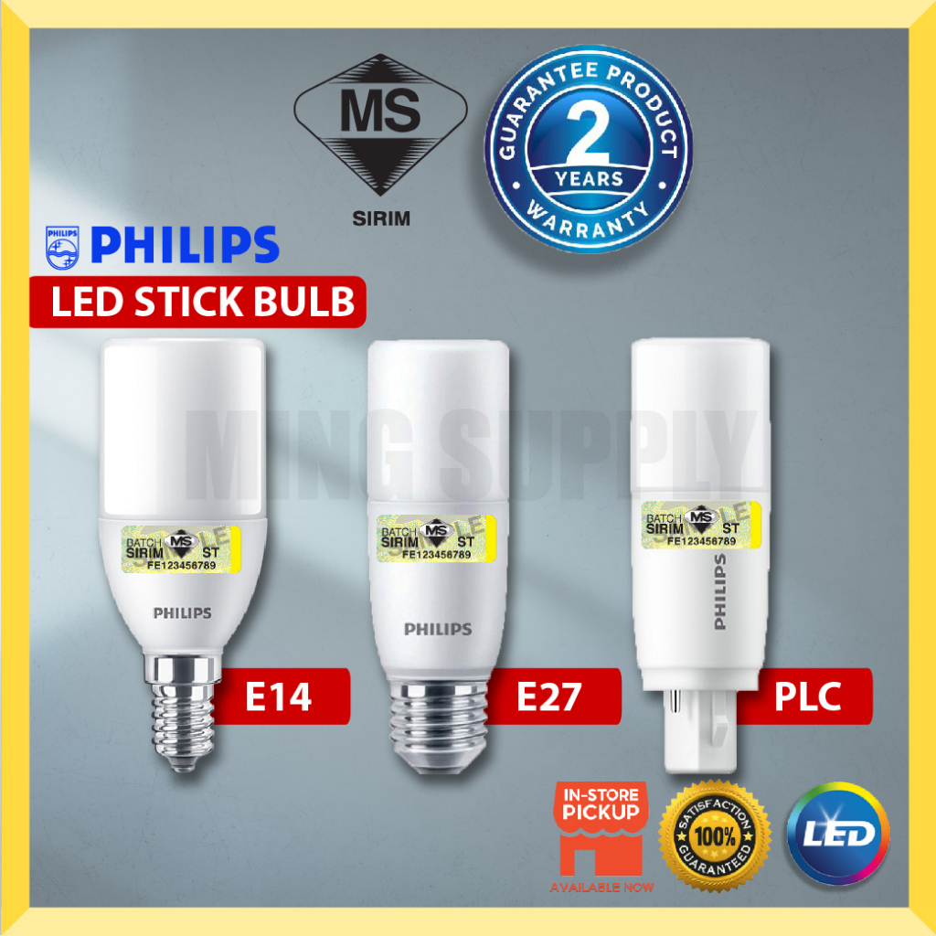 (Sirim) Philips MyCare LED Stick Energy Saving Bulb Bright Downlight E14 E27 PLC 5.5W 7.5W 9.5W ...