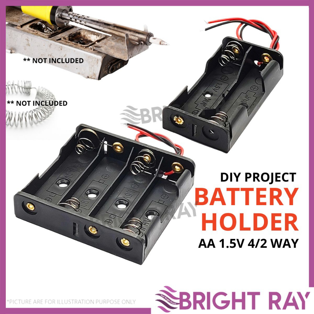1.5V 2/4 Way DIY Project Battery AA Holder Electronic Projek Sekolah ...