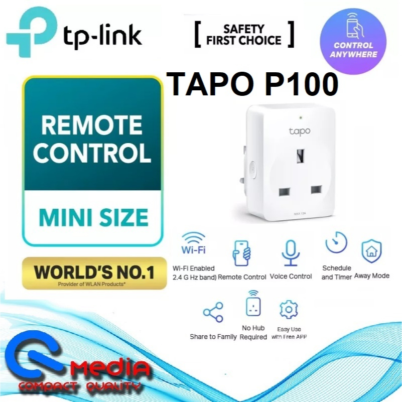 TP-Link Tapo P100 P110 Mini Smart Home Wifi Wireless Power Socket Plug ...
