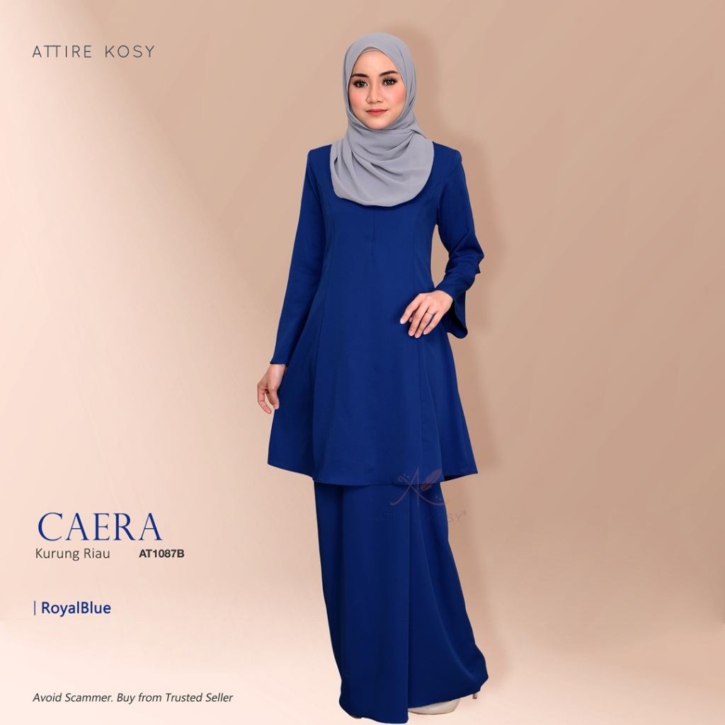 Baju Raya 2024 Royal Blue Combo Perempuan Sedondon Family Ayanna Kurung ...